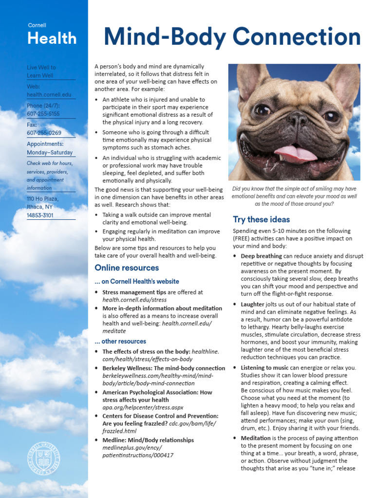 Mind Body Connection | PDF | Meditation | Stress (Biology)