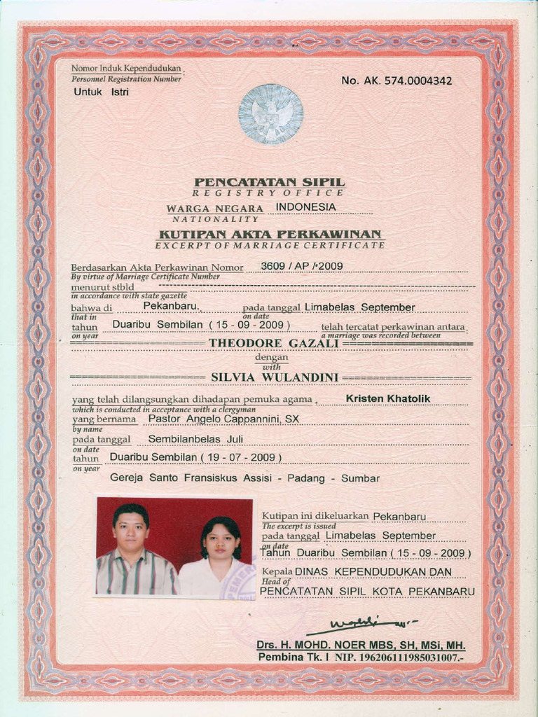 Akte Perkawinan Istri | PDF