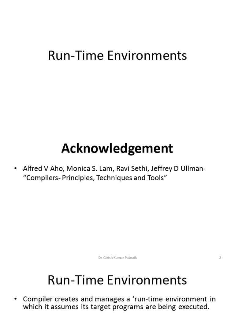Run Time Environments 4 Pdf Software Engineering Computing