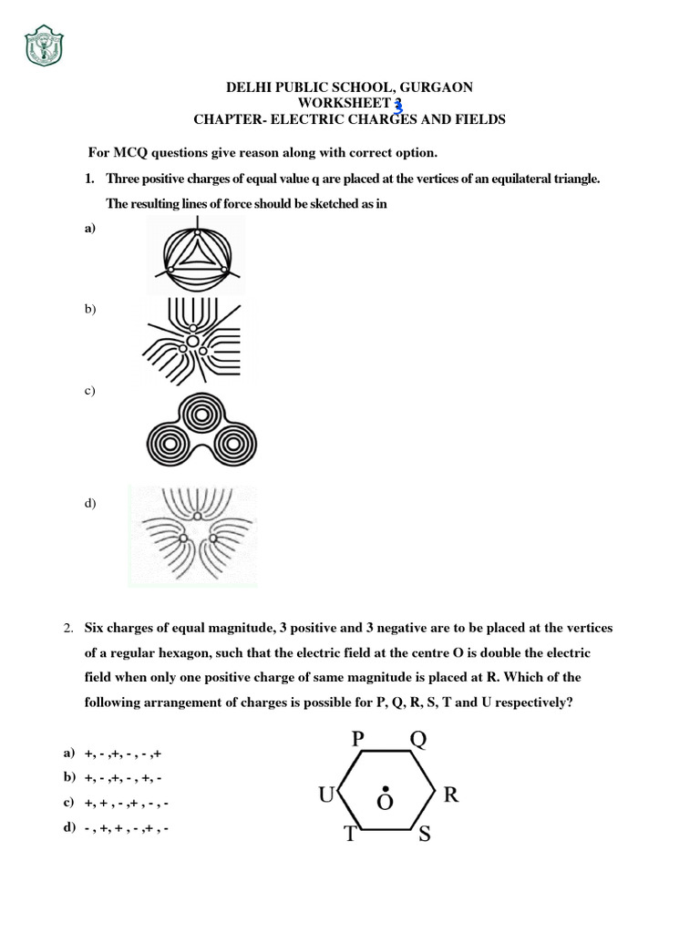 Assignment Electrostatics - 3 (Electric Field) | PDF