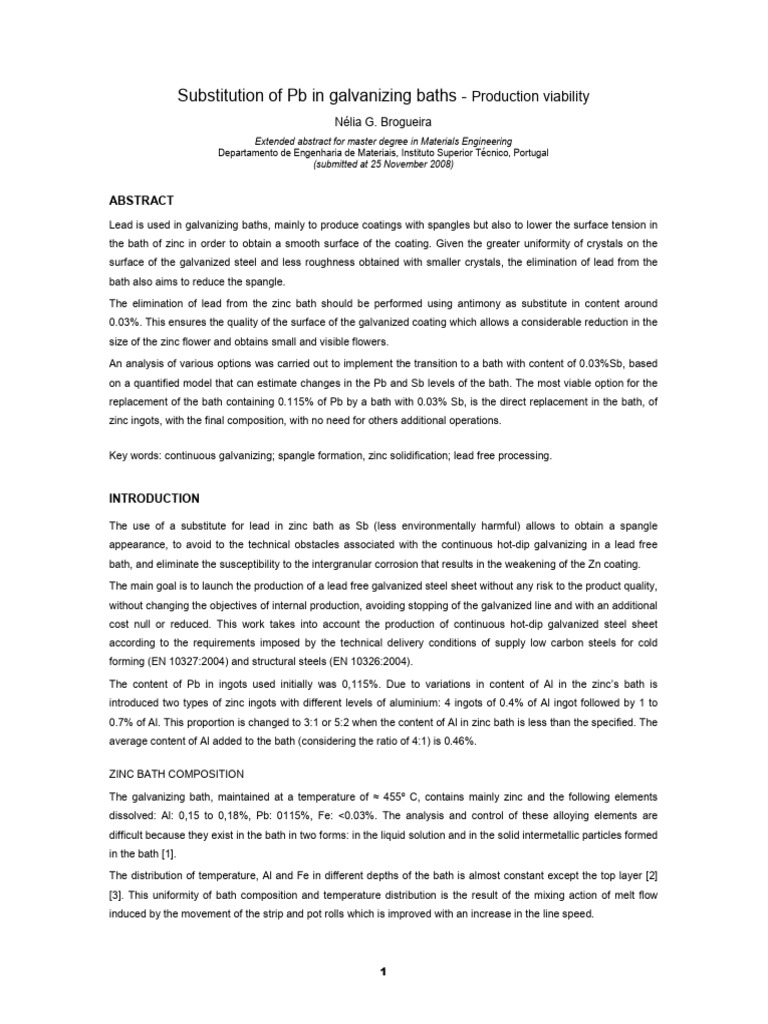 Resumo | PDF | Aluminium | Galvanization