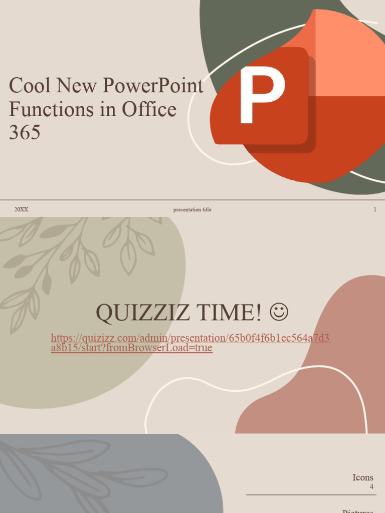PowerPoint 365: Icons and Functions Guide | PDF | Icon (Computing ...