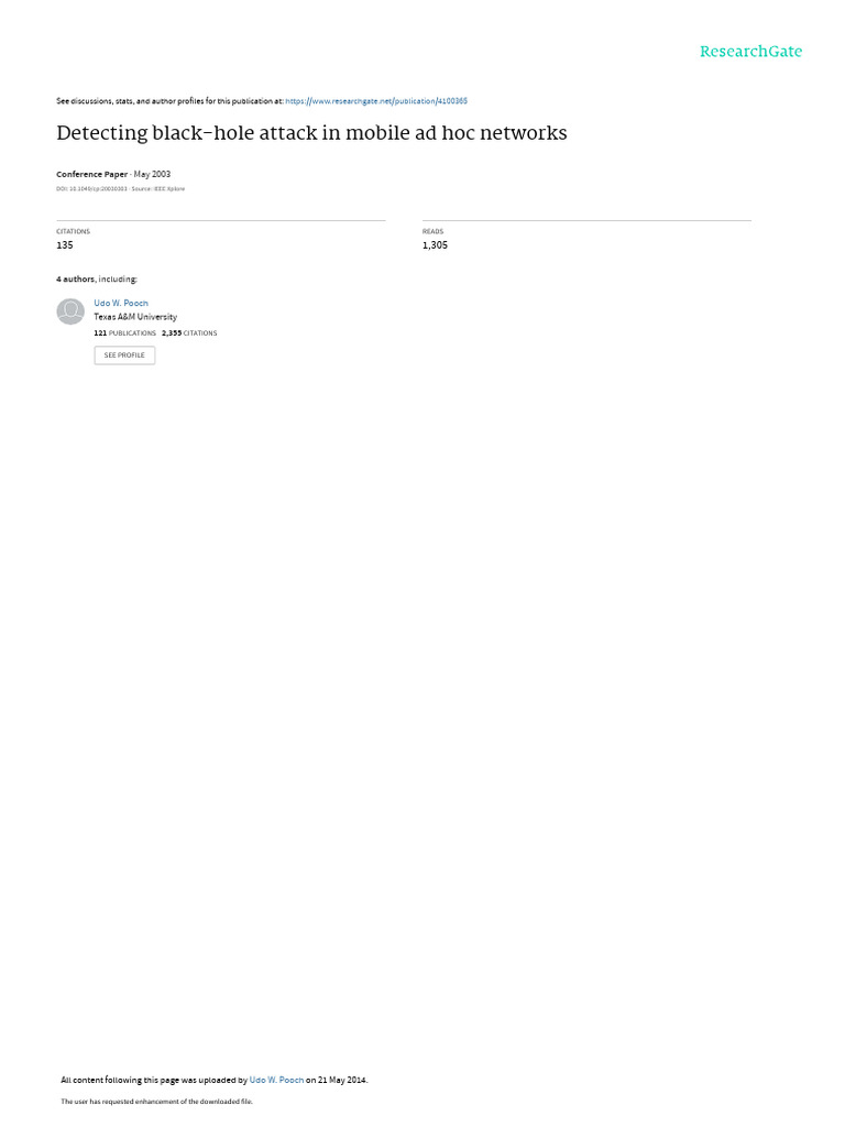 Detecting Black Hole Pdf Wireless Ad Hoc Network Routing
