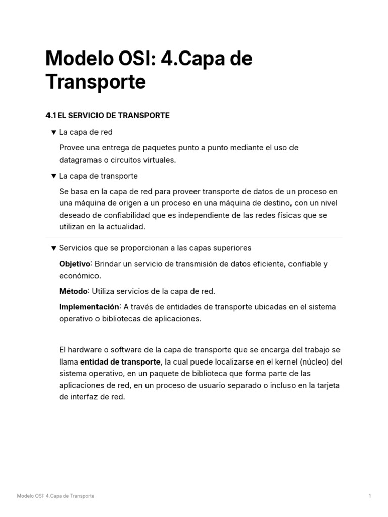 Modelo OSI 4 Capa de Transporte | PDF | Protocolo de Control de ...