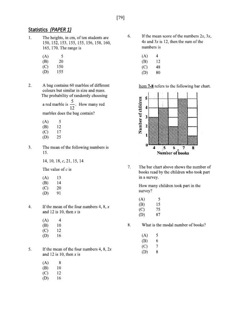 Statistics Multiple Choice 3 | PDF