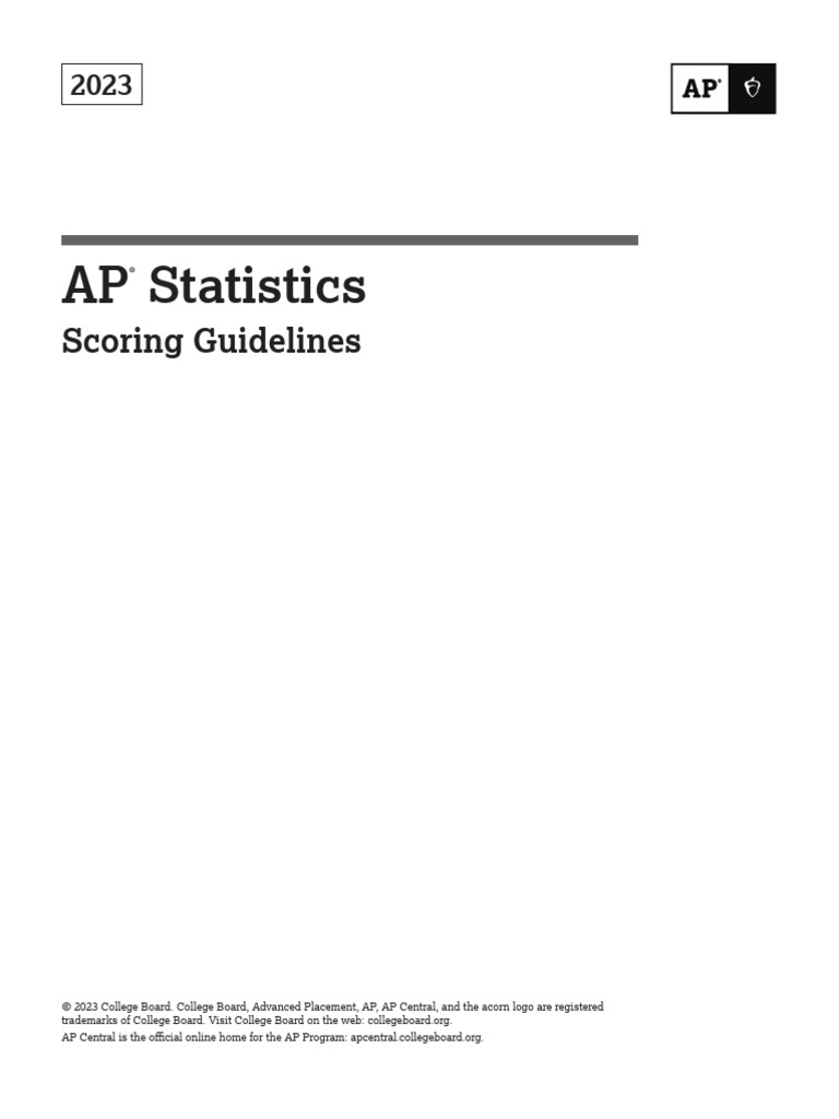 AP Central - AP Statistics 2023 Scoring Guidelines | PDF | Statistical ...