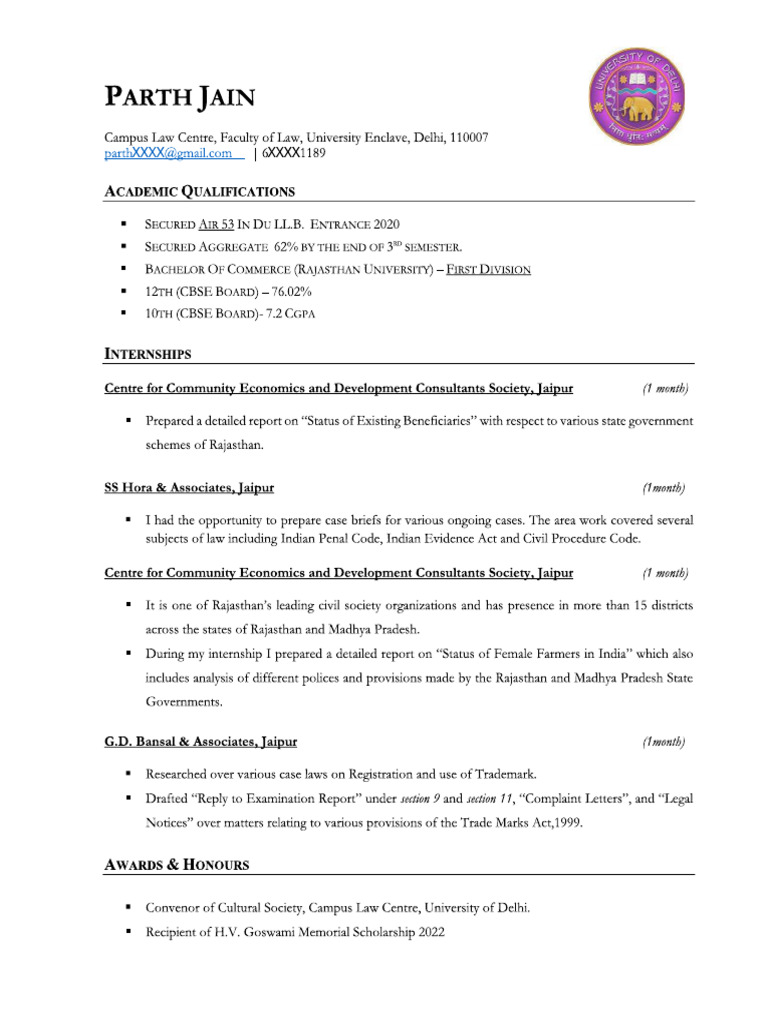 Parth Template CV | PDF