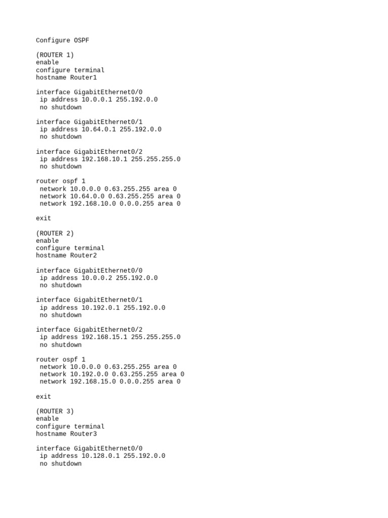 Configuration Ospf Pdf Computer Network Wide Area Network