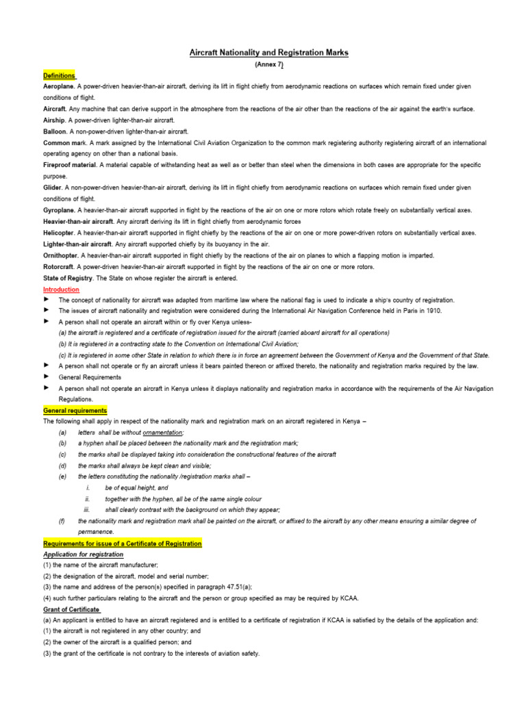 Aircraft Registration and Nationality Marks | PDF | Flight | Aircraft