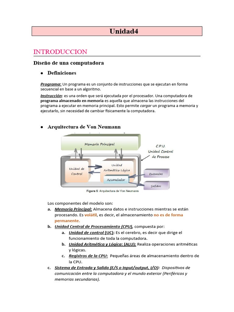 Resumen Conceptual U4 | PDF | Almacenamiento de datos de la computadora | Unidad Central de ...