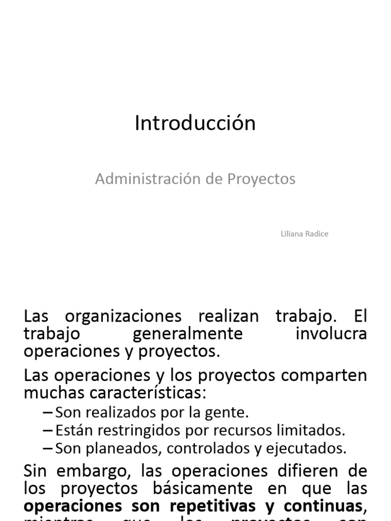 U5-Clase Introductoria Administracion de Proyectos | PDF | Gestión de proyectos | Proyectos