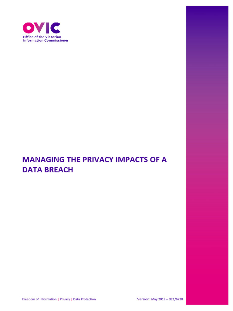 Managing The Privacy Impacts of A Data Breach | PDF | Privacy | Risk