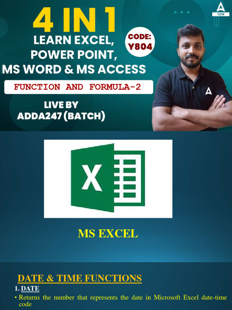 Basic Functions and Formula | PDF
