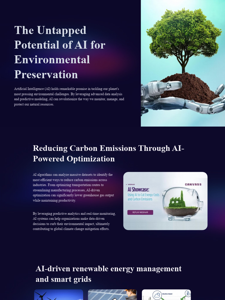 The Untapped Potential of AI for Environmental Preservation | PDF ...