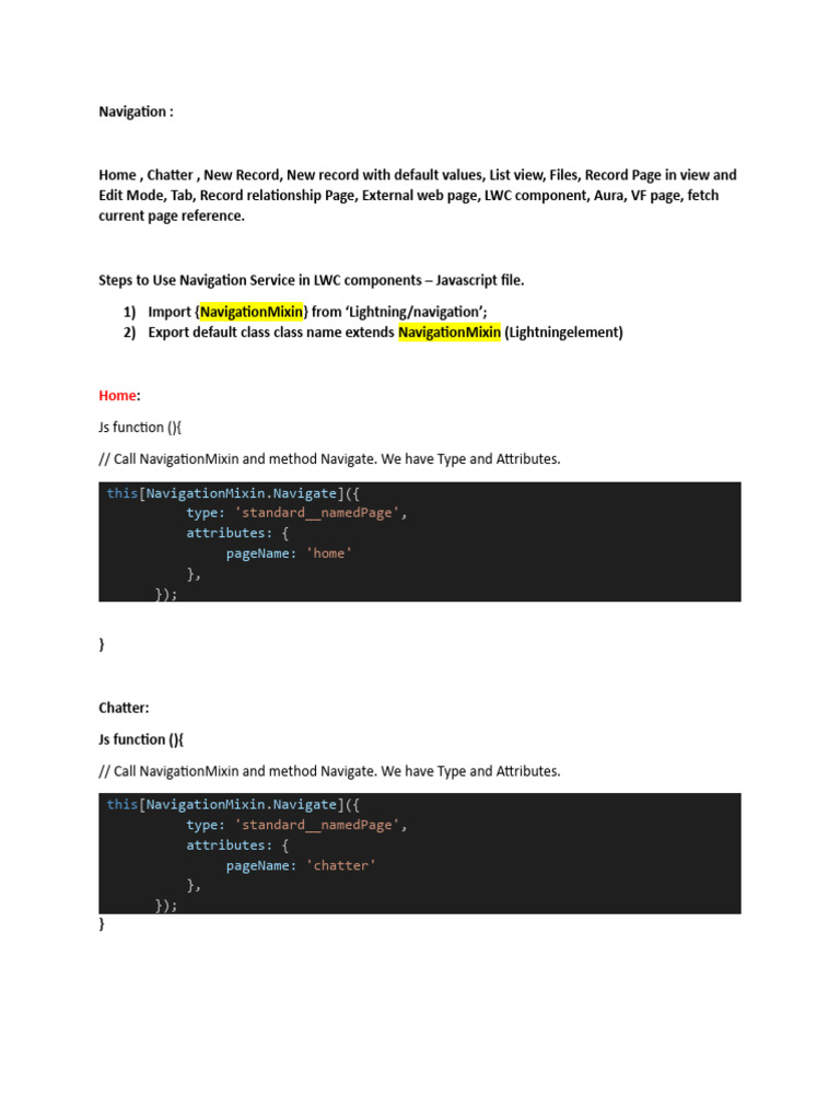 Navigation in LWC | Download Free PDF | Web Development | World Wide Web