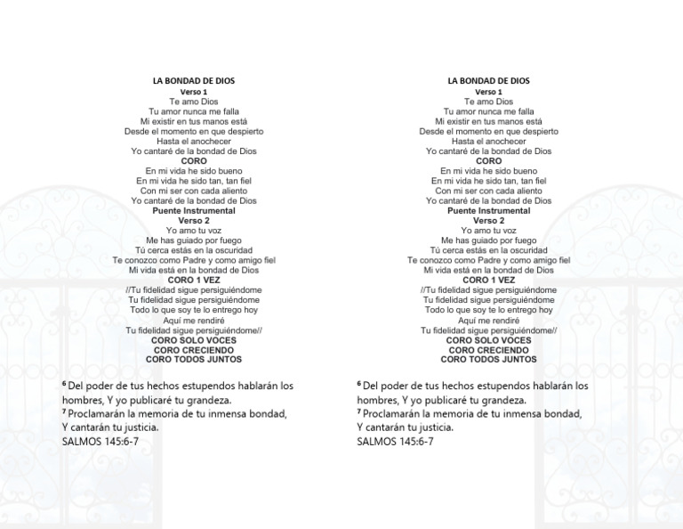 LA BONDAD DE DIOS LETRA | PDF | Coro