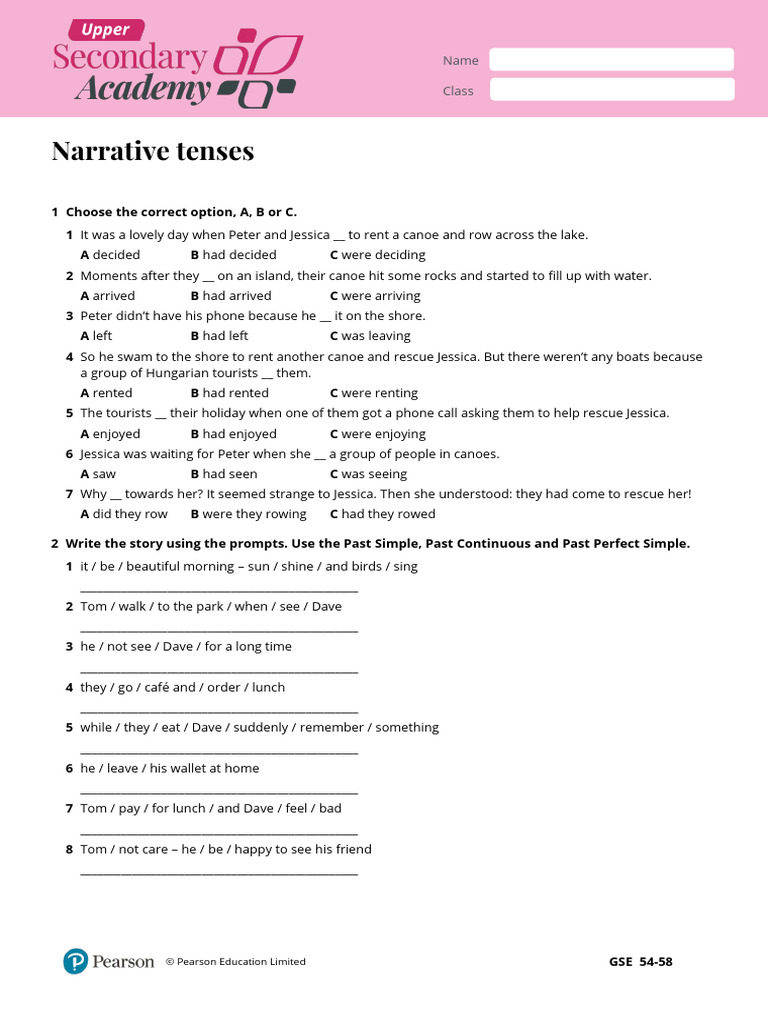 NARRATIVE TENSES | PDF