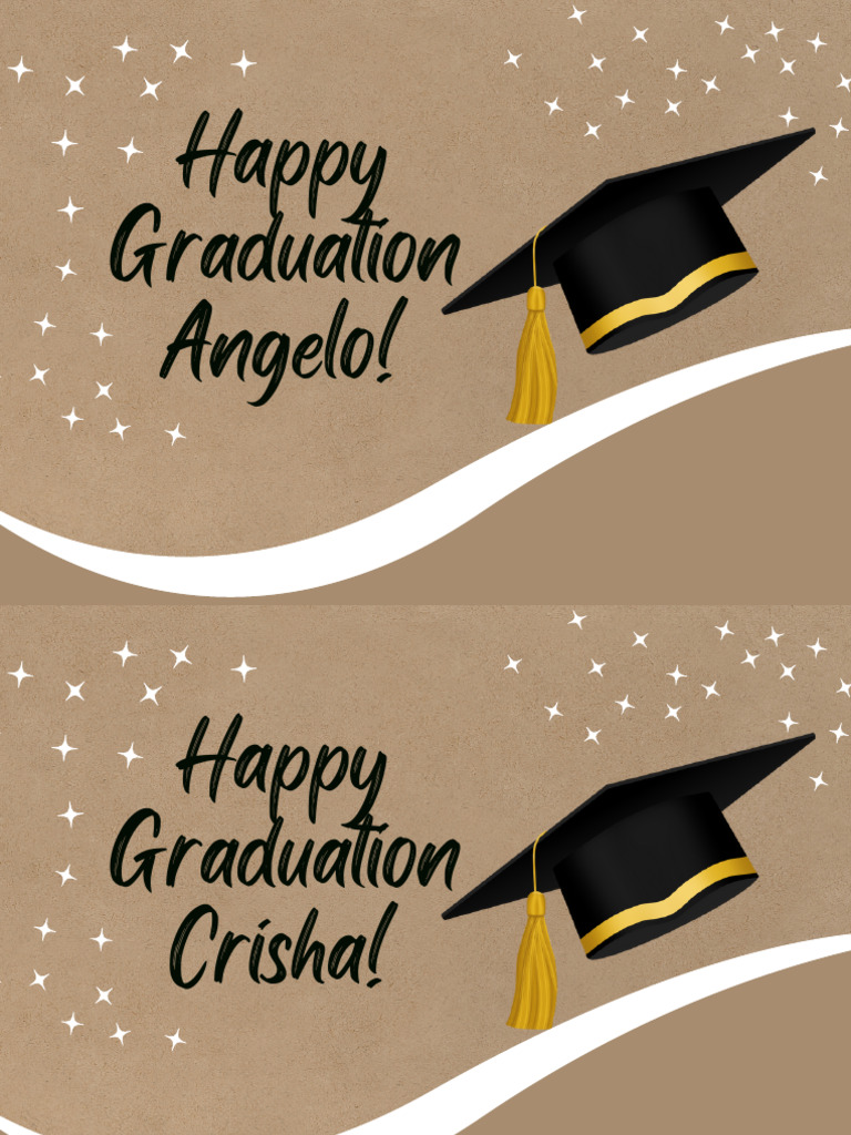 Brown Modern Graduation Greeting Card | PDF