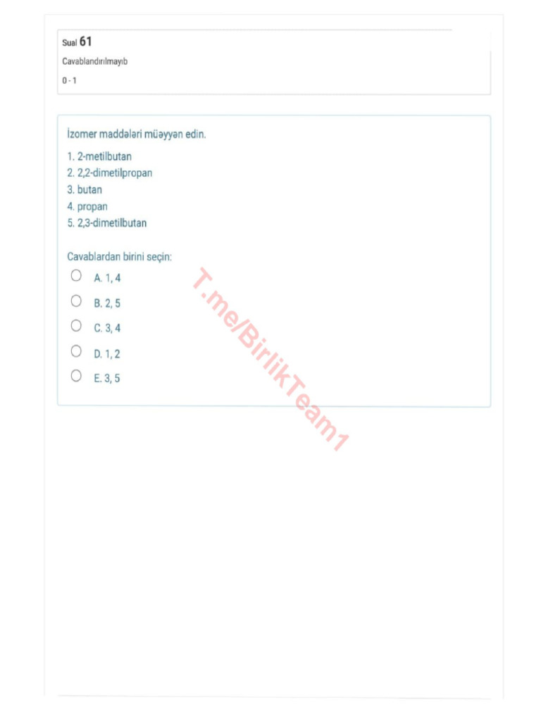 Kimya - 2022 1-Ci Qrup OTK 3 Sınağı | PDF