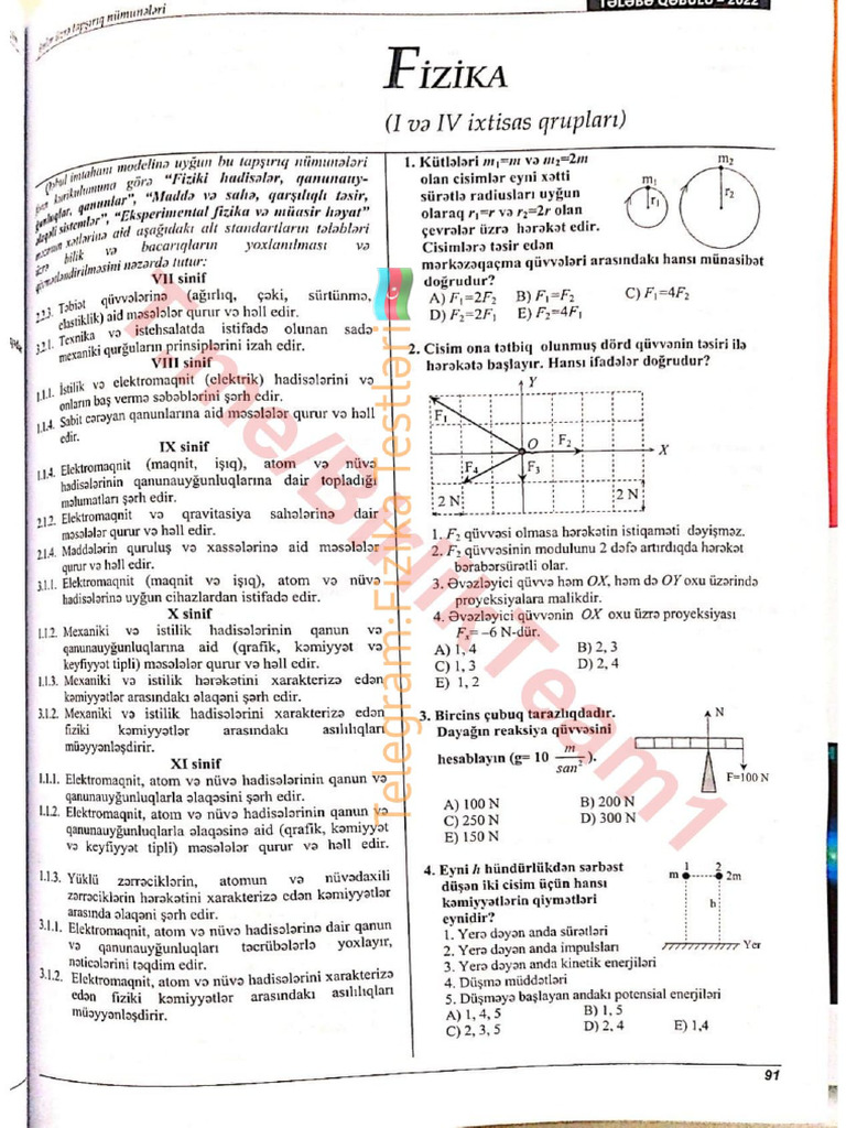 Fizika - 2022 Model | PDF