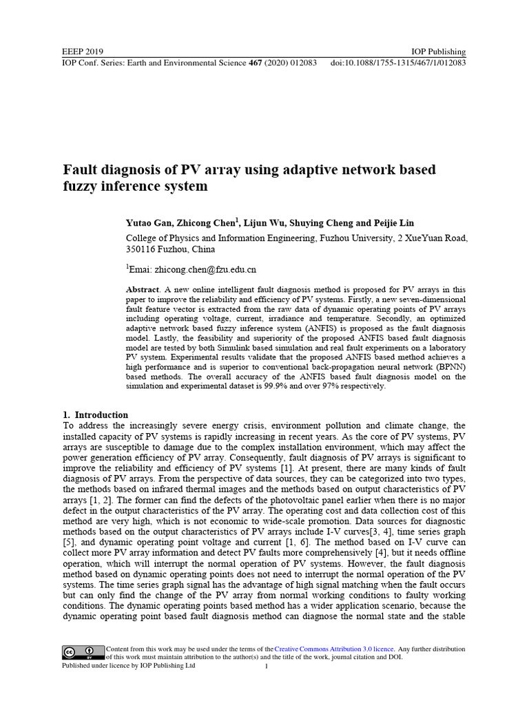 Fault Diagnosis of PV Array Us | PDF | Machine Learning | Photovoltaics