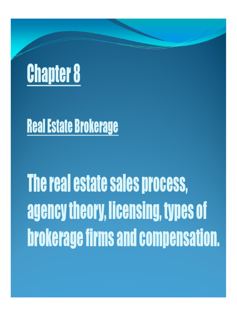 Real Estate Brokerage Overview and Process | PDF | Law Of Agency | Sales