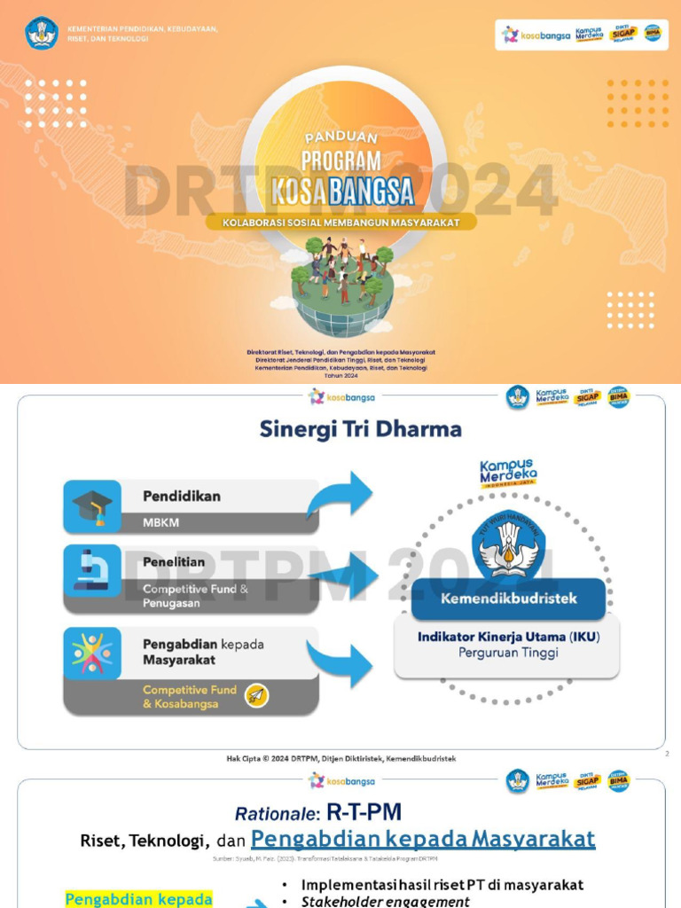 File Presentasi Launching Program Kosabangsa Tahun 2024 - LPPM Trunojoyo | PDF