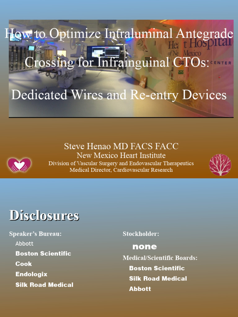 Antegrade Crossing CTOs PPT | PDF | Interventional Radiology | Cardiovascular System