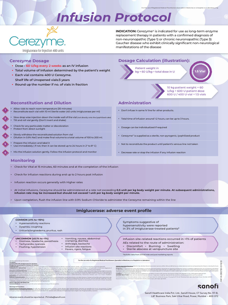 Infusion Protocol Gaucher - Mat Approved | PDF | Intravenous Therapy ...