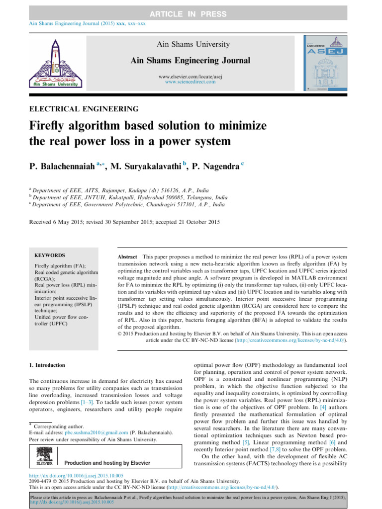 Wazne Binary Firefly Algorithm For Power Quality Meter Placement (Bfa) | PDF | Mathematical ...