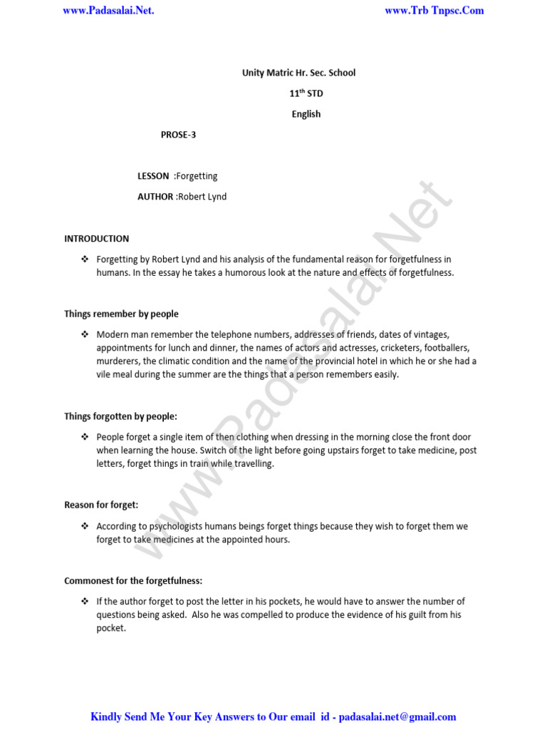 11th-English-Lesson-3-Study-Material-English-Medium-PDF-Download | PDF