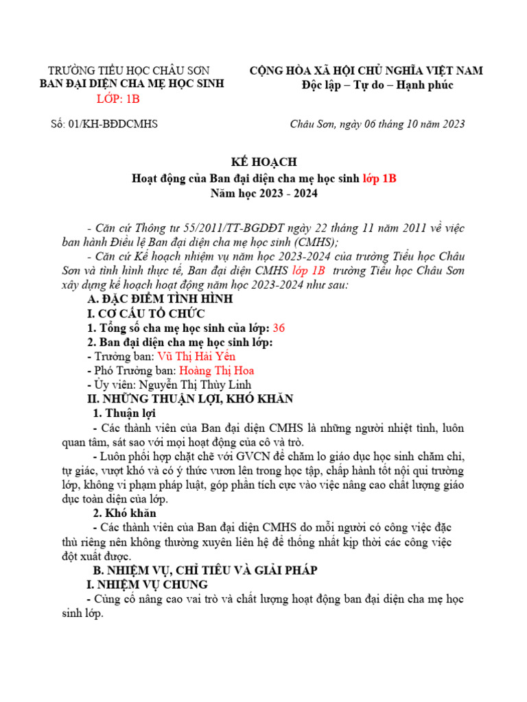 KH Ho T Đ NG Cmhs | PDF