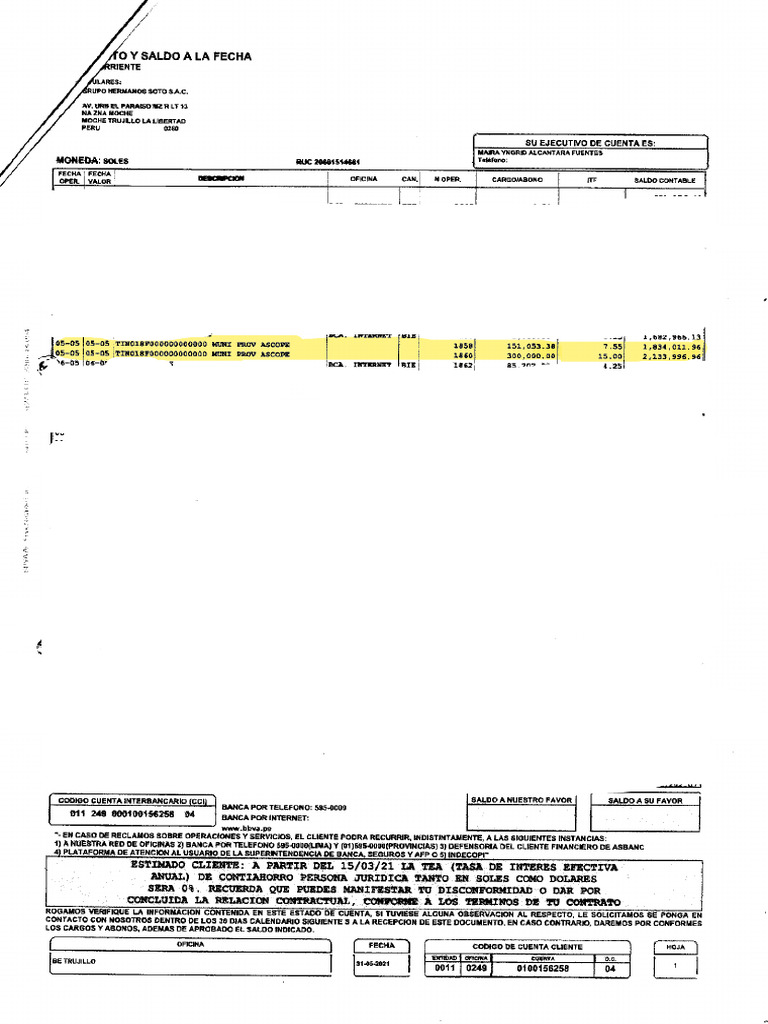Pago Neto E001-54 Val #01 Marzo | PDF