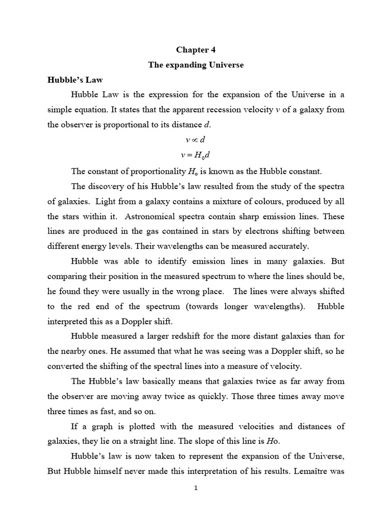 Cosmology Chapter 4 | PDF | Redshift | Galaxy