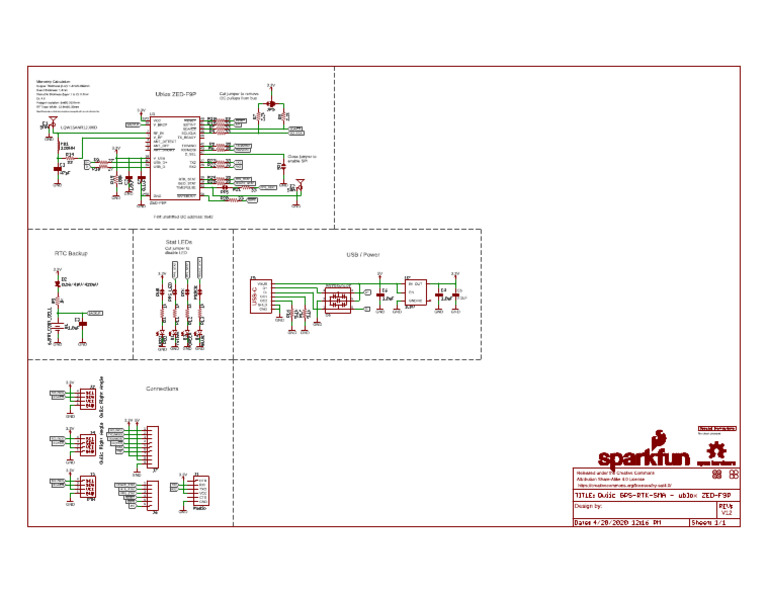 Sparkfun Gps Rtk Sma Zed f9p Schematic | PDF