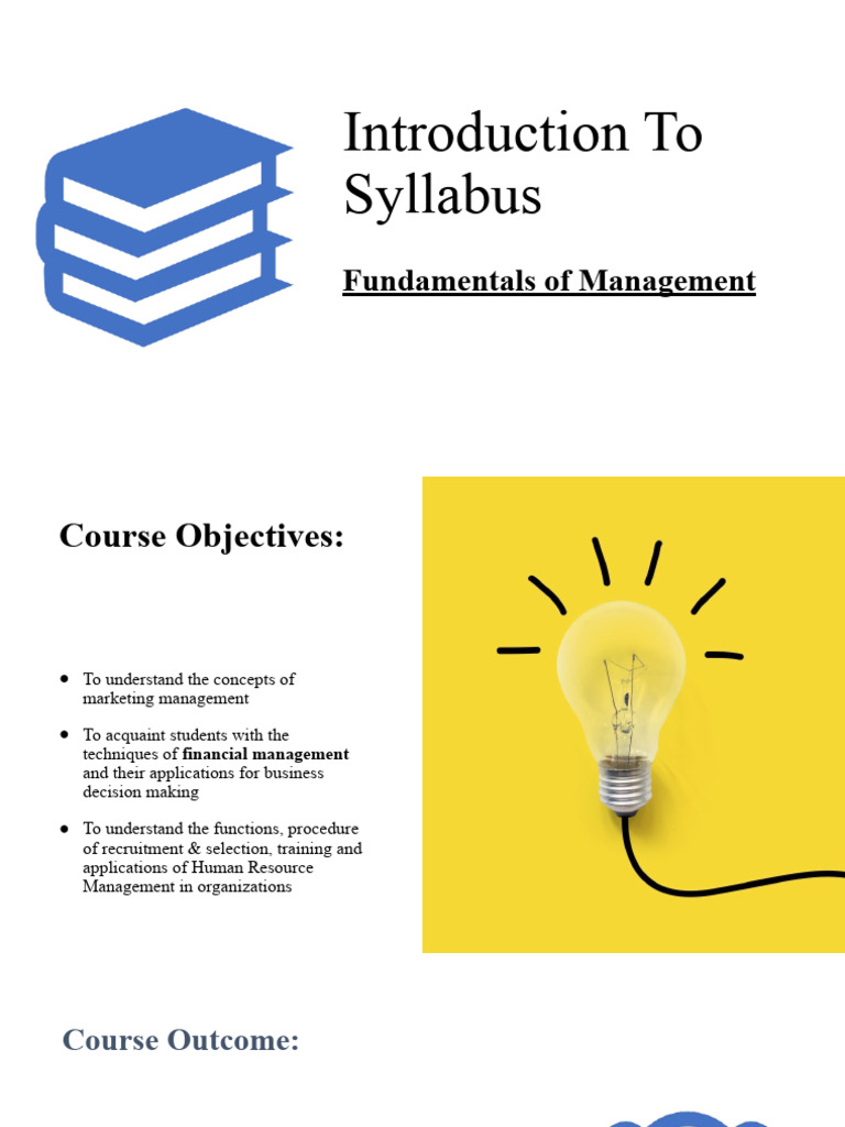 Introduction To Syllabus | PDF | Marketing | Human Resource Management