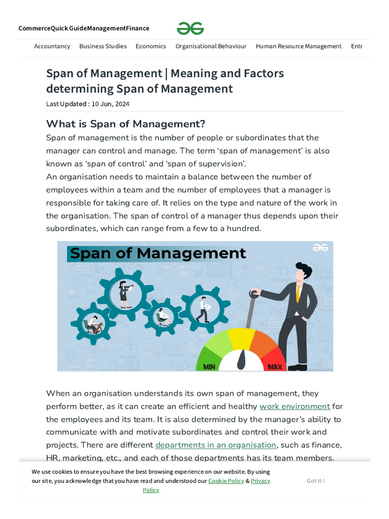 Span of Management - Meaning and Factors Determining Span of Management ...