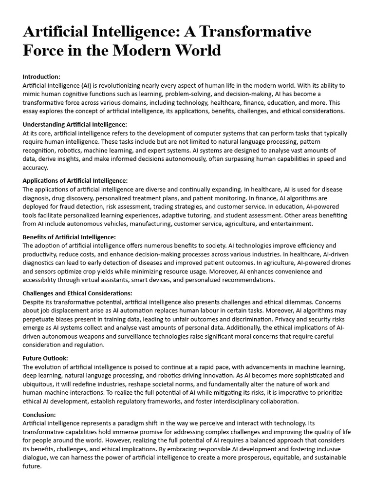 Essays | PDF | Artificial Intelligence | Intelligence (AI) & Semantics