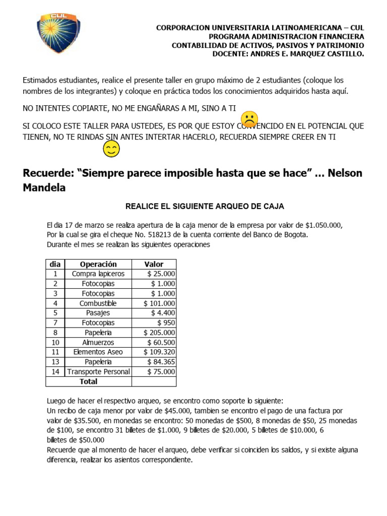 Parcial 1 | PDF | Bancos | Cheque