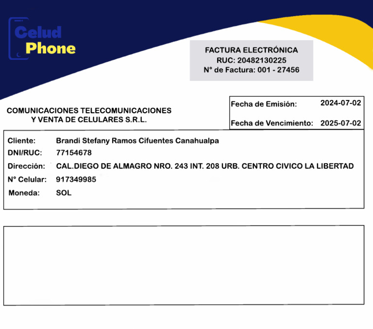 Factura Electrónica SOL Telecomunicaciones | PDF