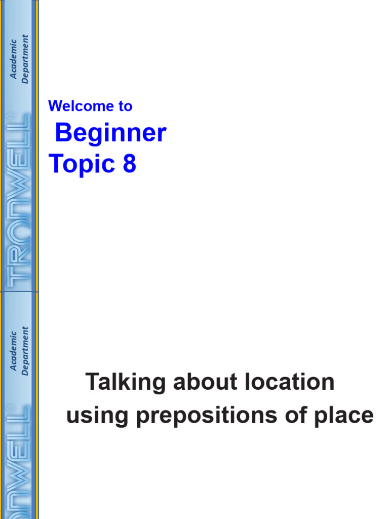 Beginner Topic 8 Locations (The Baby) | PDF