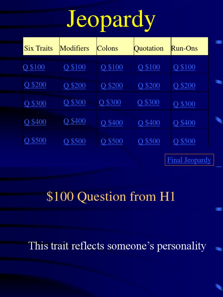 Jeopardy 10 TH | PDF | Comma | Typographical Symbols