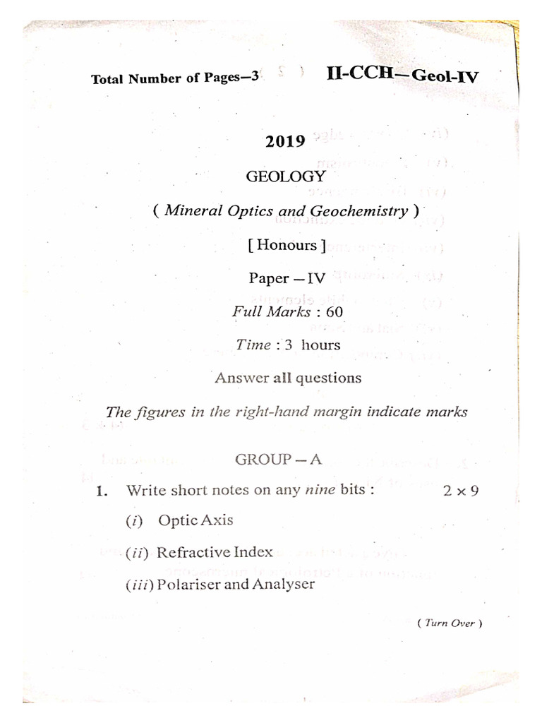 Geo Paper 4 2019 | PDF