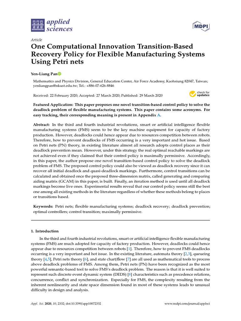 Applsci 10 02332 v2 | PDF | Applied Mathematics | Theoretical Computer ...