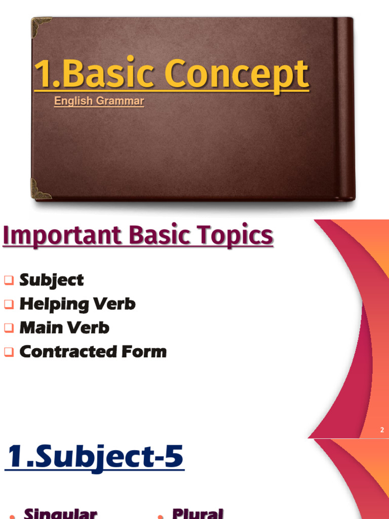 EG 1-Basic Concept of Grammar | PDF | Grammatical Tense | Languages