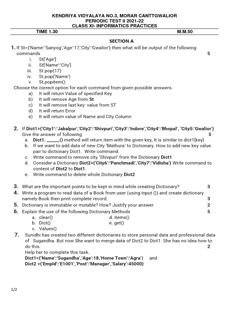 Ip Xi pt2 2021 22 | PDF | Relational Database | Databases