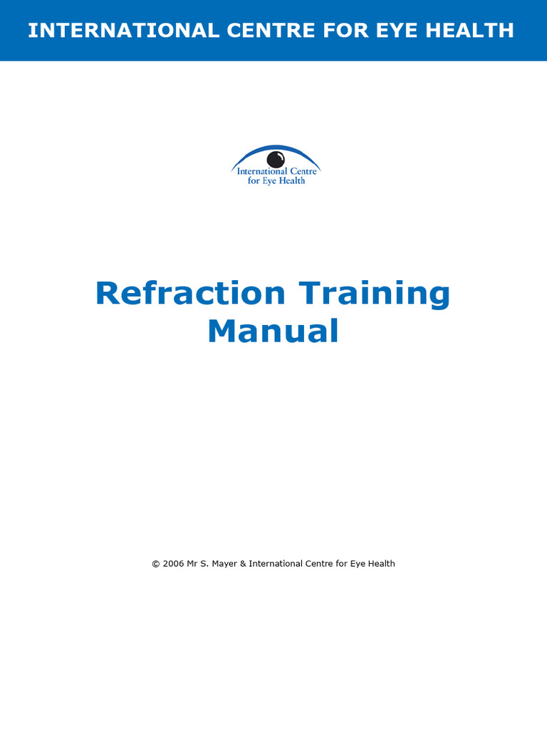 Refraction Training Manual 2006 MR S May | PDF | Visual Acuity | Optics