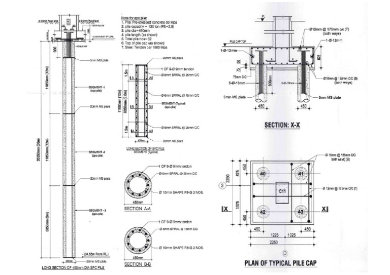 Prestress Pile Detail | PDF