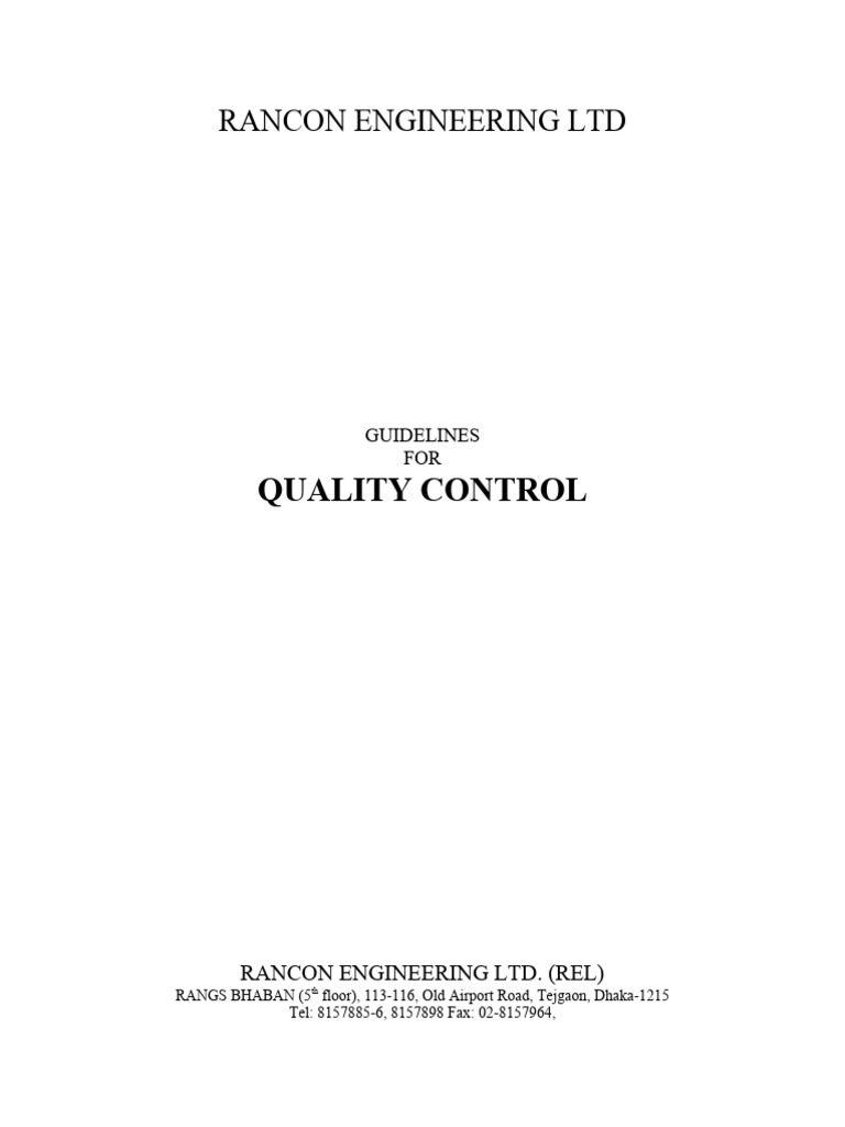 Guidelines For Quality Control | PDF | Concrete | Plaster