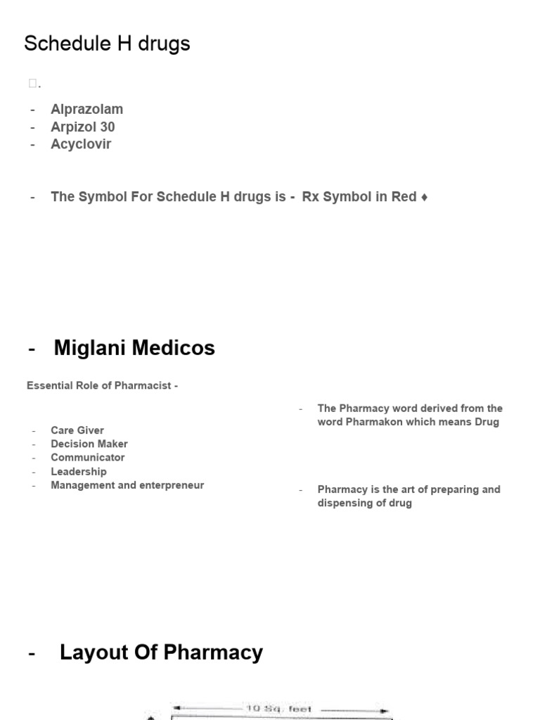 Understanding Schedule H Drugs and Pharmacy Roles | PDF